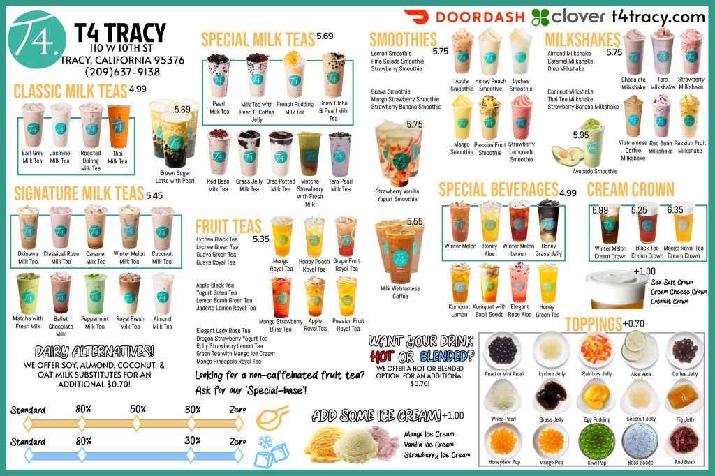 T4 TRACY’S MENU – T4 TRACY