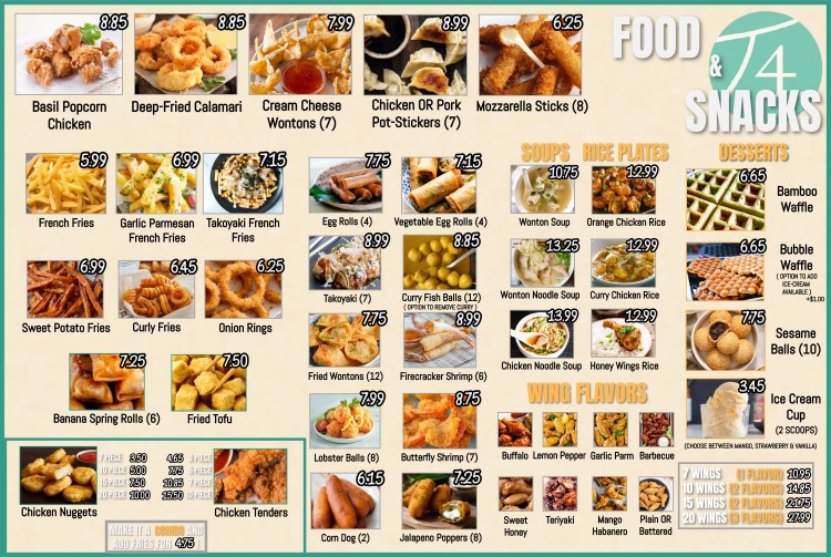 T4 TRACY’S MENU – T4 TRACY